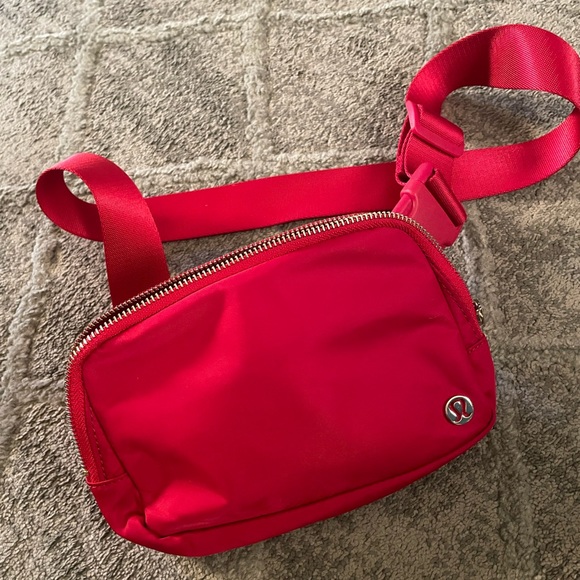 Bags | Authentic Lululemon Red Belt Bag | Poshmark